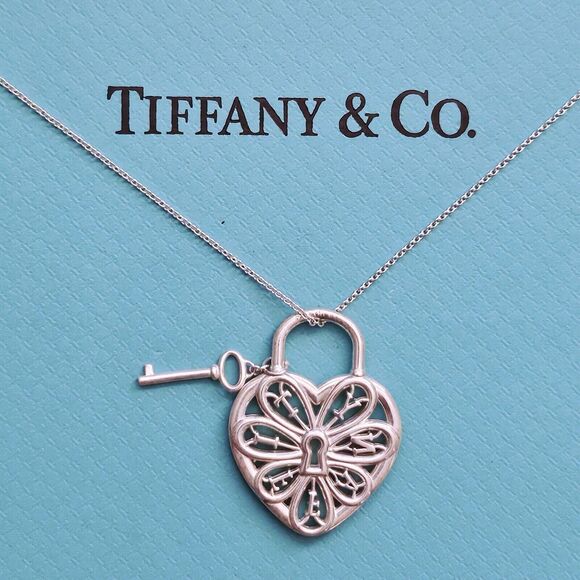 Tiffany & Co. | Jewelry | Tiffany Co Large Filigree Heart Pendant With ...